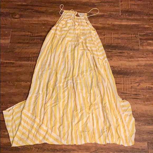 Gillia | Dresses | Gillia Hawaii Yellow Stripped Maxi Dress | Poshmark